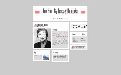 Fox Hunt By Lensey Namioka by Ben/Wendell/Nick Chenier/Neddo/Kulha on Prezi