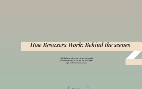 How Browsers Work: Behind the scenes by kushal bafna on Prezi