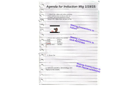 Agenda for Induction: by Bernadette Boerckel on Prezi