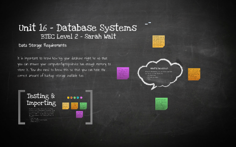 Unit 16 - Database Systems by Sarah Walt