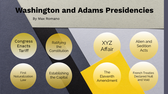 Washington and Adams Presidencies by Maxwell Romano on Prezi