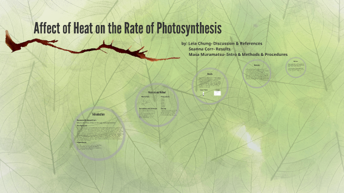 The Effect of Temperature on the Rate of Photosynthesis by Leia Chung ...