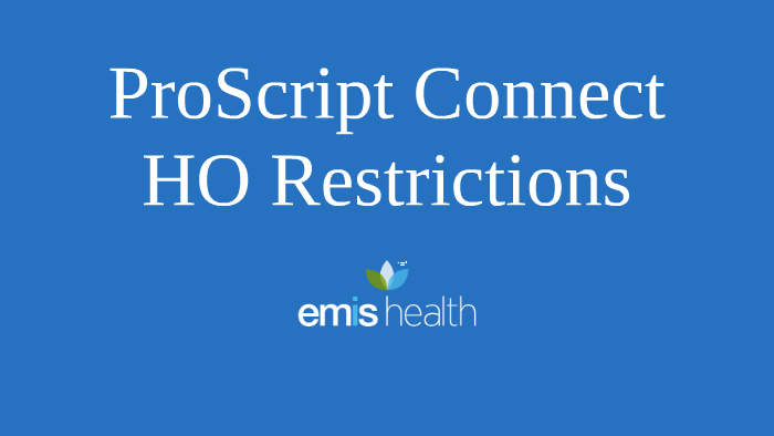 Proscript Connect Ho Restrictions By Thinojas Jeyasritharan