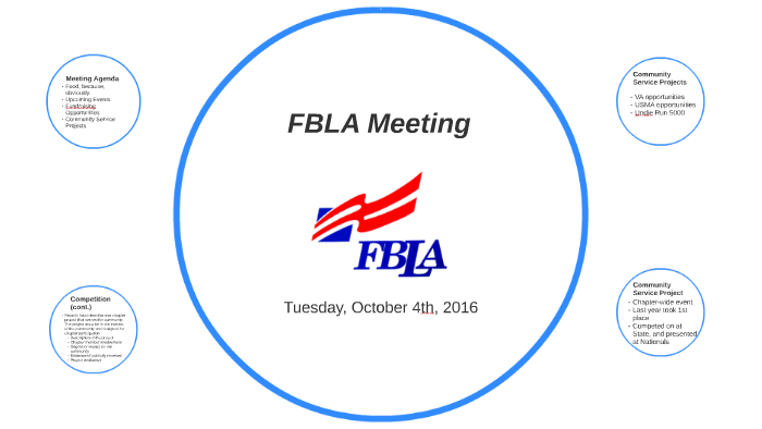 FBLA Meeting Agenda by Lee Denison on Prezi