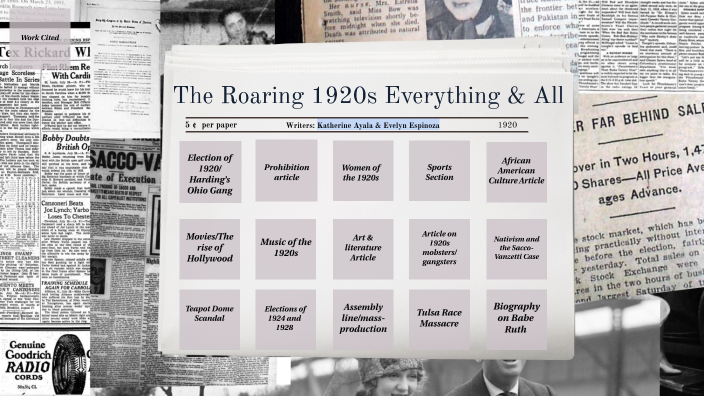 Roaring 1920s Newspaper Project by Evelyn Espinoza