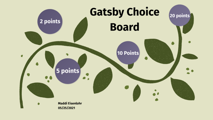 Gatsby Choice Board by Maddi Eisenlohr on Prezi