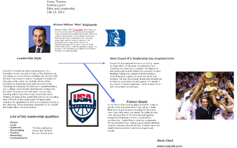 Michael William "Mike" Krzyzewski, also known as Coach K, is by Corey ...