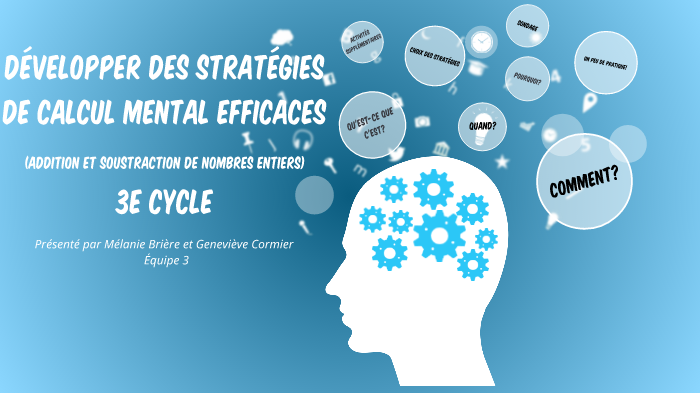 Développer des stratégies de calcul mental efficaces by Geneviève ...