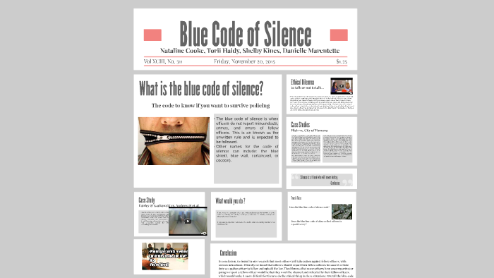 Blue Code of Silence by Nataline Cooke on Prezi