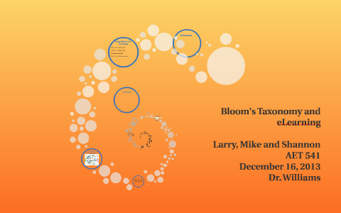 Bloom's Taxonomy and eLearning by Shannon Wilder on Prezi