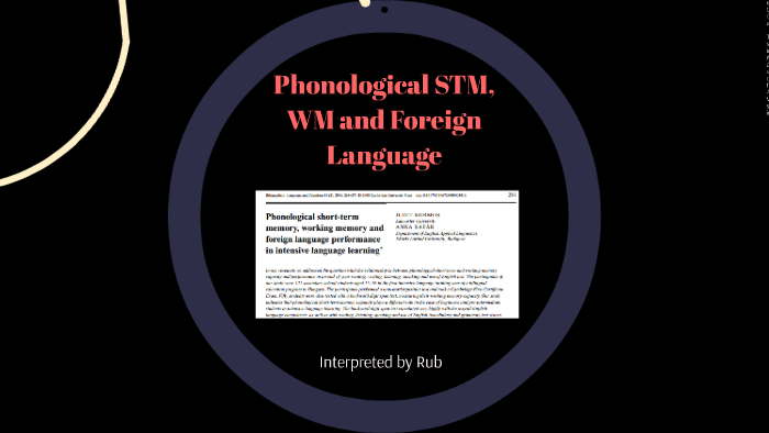 Phonological STM, WM and Foreign Language by Ruby Zenteno on Prezi