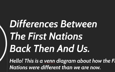 Differences Between The First Nations Back Then And Us. by Elisabetta ...