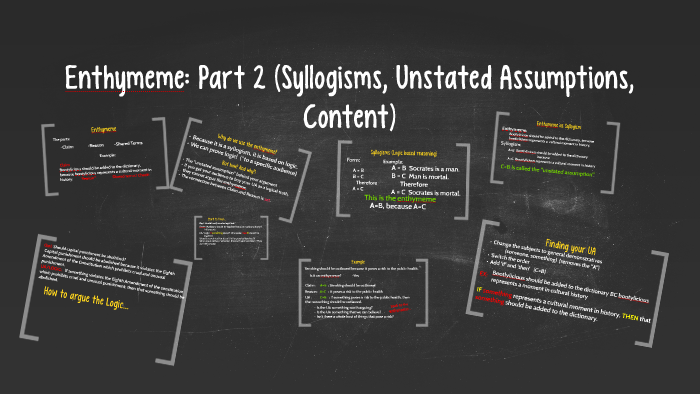 Enthymeme: Part 2 (Syllogisms, Unstated Assumptions, Burden by ...