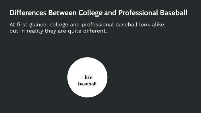 College Baseball vs Professional Baseball by Matthew Urbaniak on Prezi