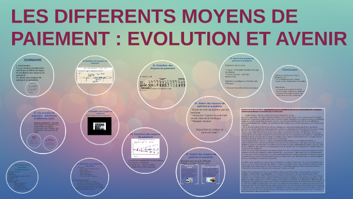 LES DIFFERENTS MOYENS DE PAIEMENT : EVOLUTION ET AVENIR by Audrey ...