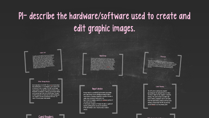 P1- describe the hardware/software used to create and edit g by Imogen ...