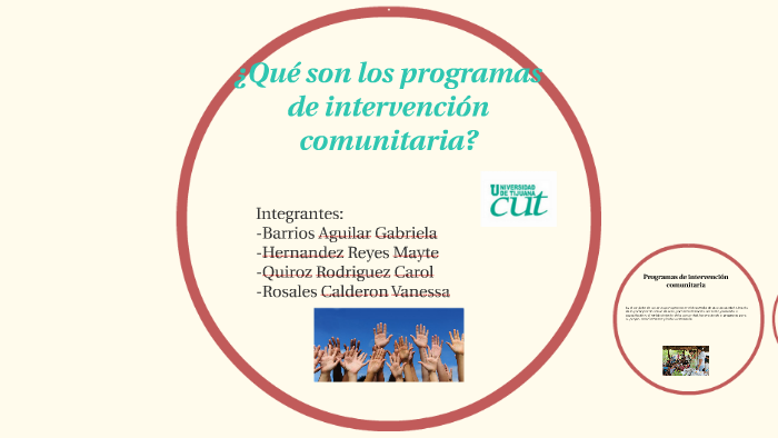 ¿Qué son los programas de intervención comunitaria? by Carol Quiroz on ...