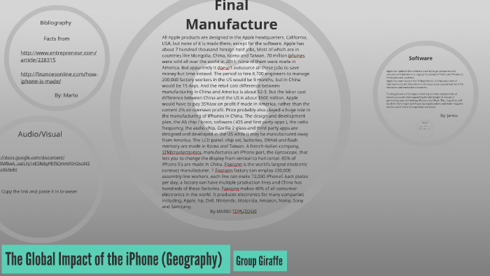 The Global Impact of the iPhone (Geography) By: Group Giraffe by Janny ...
