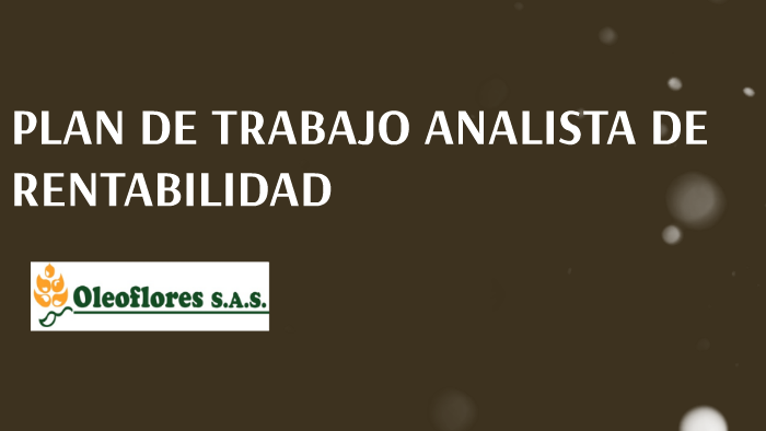 PLAN DE TRABAJO ANALISTA DE RENTABILIDAD by karen bula on Prezi
