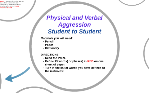Physical and Verbal Aggression - Student to Student by Al Gallo on Prezi