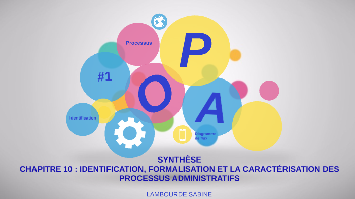 Identification, formalisation et la caractérisation des processus ...