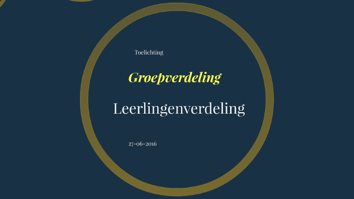 Groepverdeling by Gerald Van der Lee on Prezi