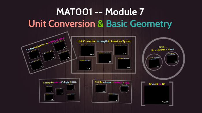 MAT001 -- Module 7 -- Unit Conversion and Basic Geometry by Jerry Chen ...