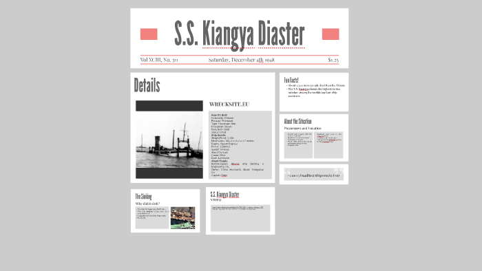 S.S. Kiangya Diaster by Gina Abitante on Prezi