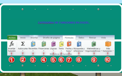 CATEGORIA DE FUNCIONES EN EXCEL. by Yadira Tapiero on Prezi