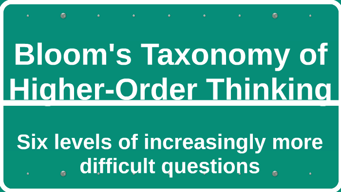 Bloom's Taxonomy of Higher-Order Thinking by Kathi Lippert on Prezi