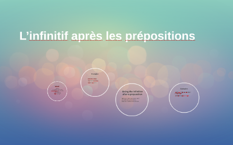 L’infinitif après les prépositions by Amaan Ismail on Prezi