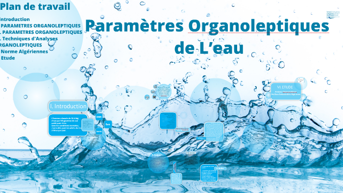 Les paramètres organoleptiques de l'eau (par : Mounir Drioua by Mounir ...