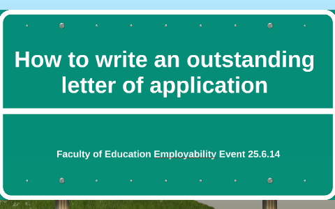 How to write an outstanding letter of application by Victoria Skerritt ...