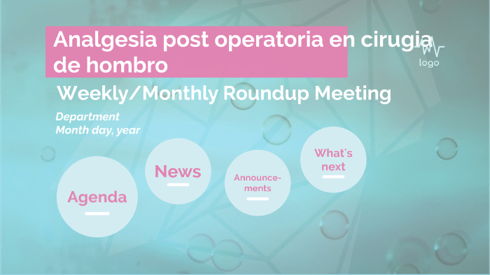 Analgesia post operatoria en Cirugia de hombro by Elizabeth Zevallos ...