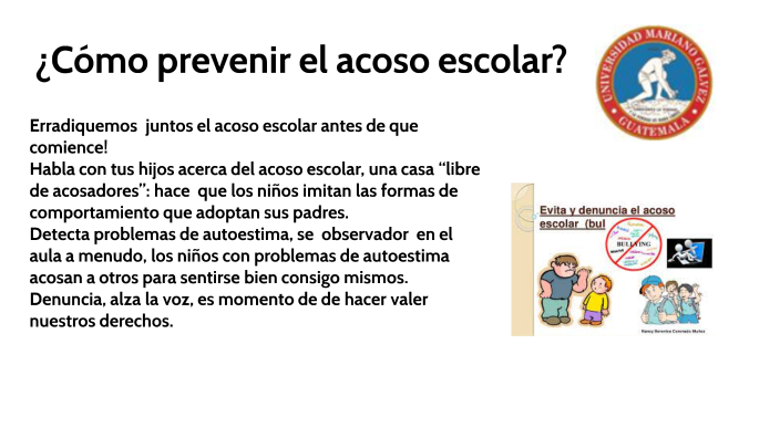 ¿Cómo prevenir el Acoso Escolar? by Donald Barrios on Prezi