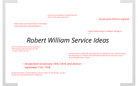 Robert William Service by Dallis Dawdy on Prezi