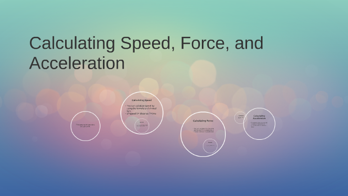 Calculating Speed, Force, and Acceleration by sam smith