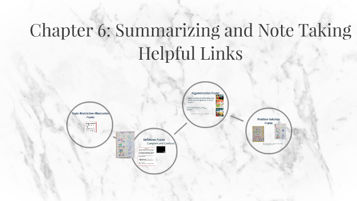 Chapter 6: Summarizing and Note Taking by Brittney R on Prezi