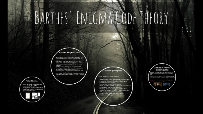 Barthes' Enigma Code Theory by Hannah T-J
