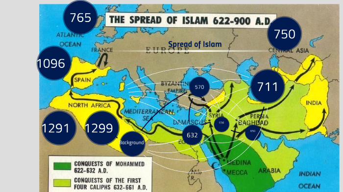 Annotated map of the spread of Islam by Benecio Samudio on Prezi