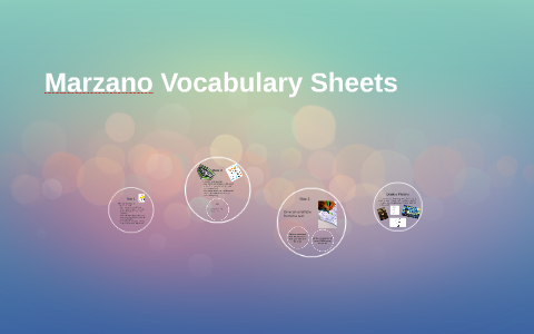 Marzano Vocabulary Sheets by Elysia Webber on Prezi