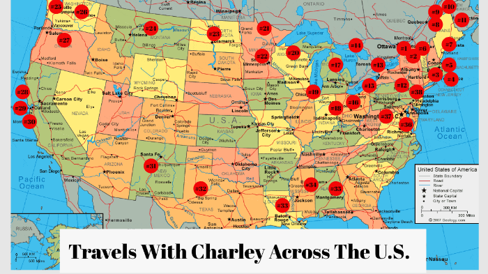 Travels With Charley Map by Priscilla Esquivel on Prezi