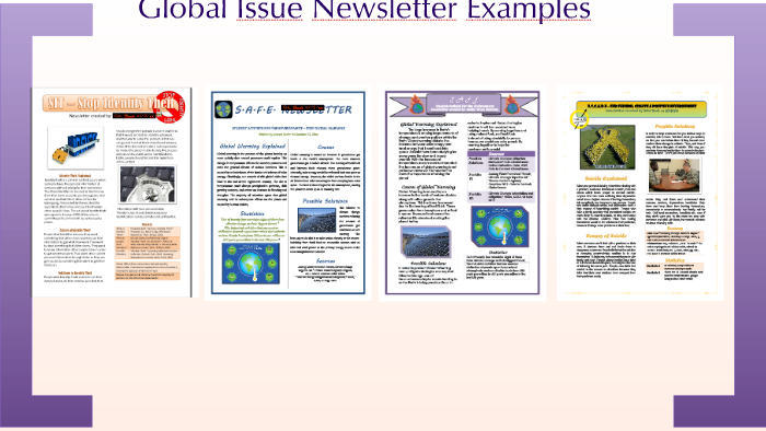 Global Issue Newsletter Examples by Lisa Weinert on Prezi