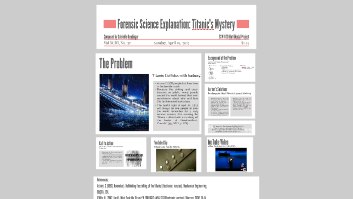 Titanic Sinks Due to Substandard Rivets by Gabrielle Dendinger on Prezi