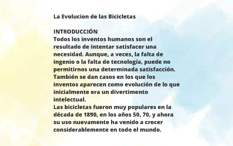 La Evolución de las Bicicletas by Elizabeth Regalado