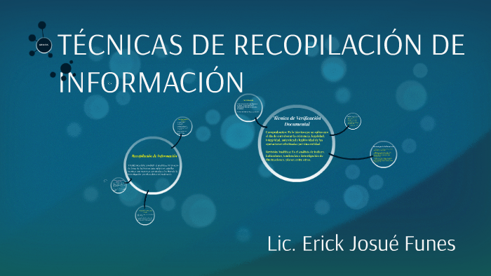 TECNICAS DE RECOPILACIÓN DE INFORMACIÓN by on Prezi