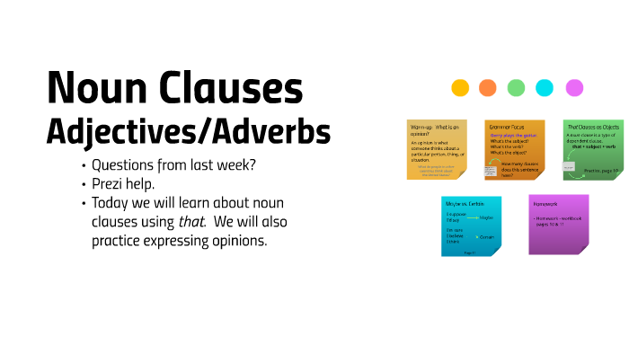 17.10.3 Level 4, Unit 1, Lesson C - Noun Clauses & Adjectives/Adverbs ...