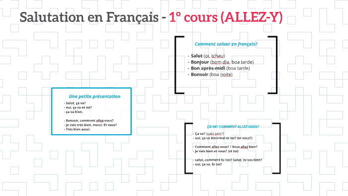 Salutation en Français - 1º cours by on Prezi