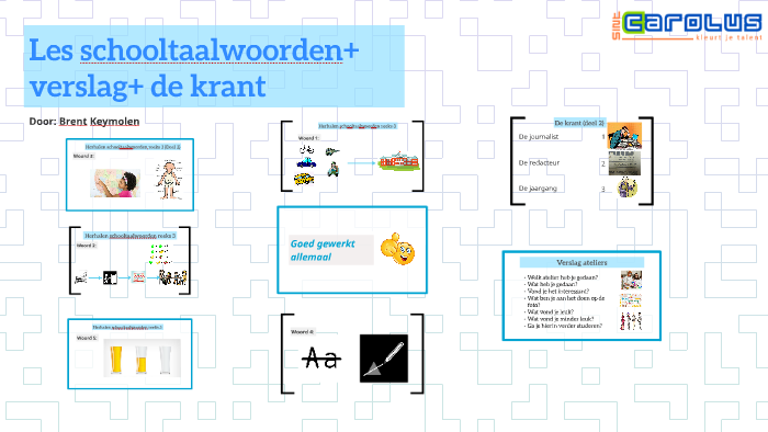 Les schooltaalwoorden+ verslag+ de krant by brent keymolen on Prezi