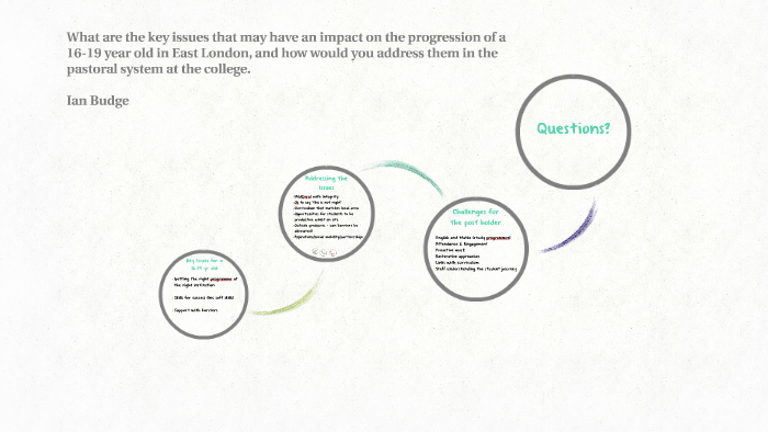 Key issues on progression & addressing them by ian Budge